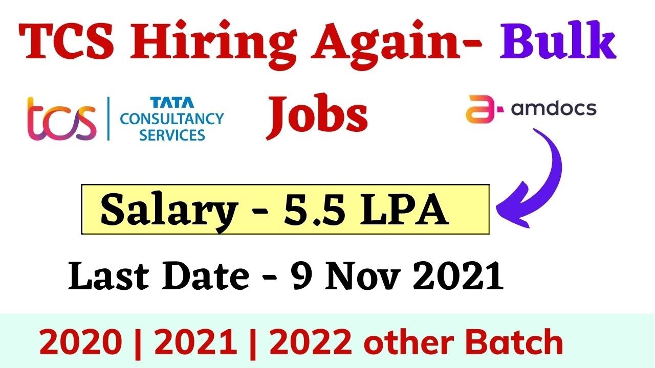 TCS Amdoc Recruitment 2022 2021 2020 Batch Job In Tcs For tcs-amdoc-recruitment-2022-2021-2020-batch-job-in-tcs-for