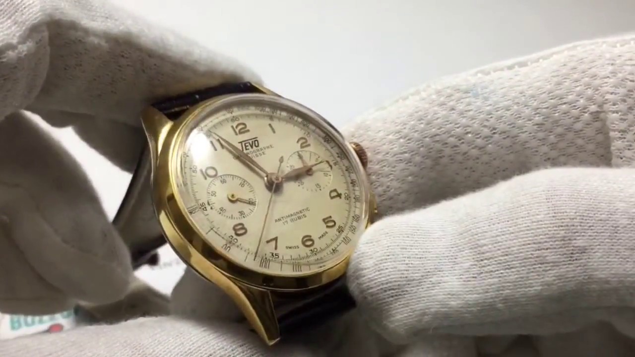 Vintage TEVO Chronograph watch with Landeron 48 movement - YouTube