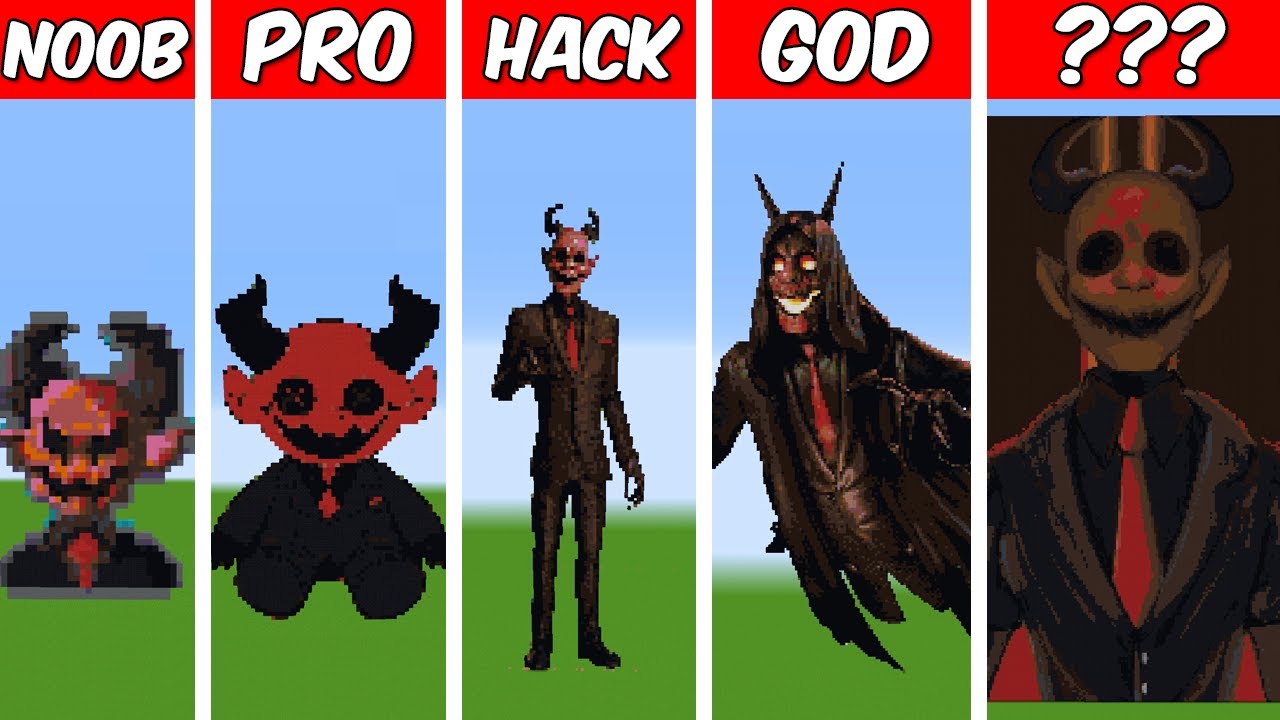 MALAK DARK DECEPTION Pixel Art Build in Minecraft ! Noob vs Pro vs ...