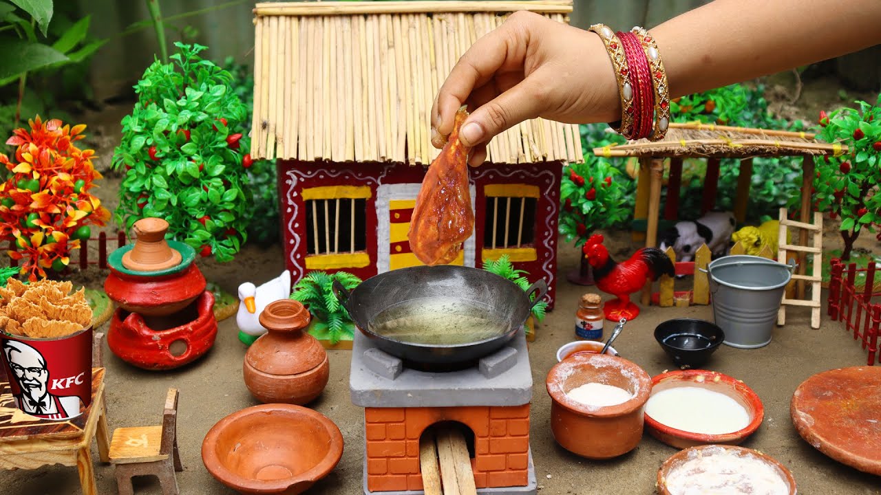 Miniature KFC Fried Chicken | Mini Cooking | Easy KFC Fried Chicken ...