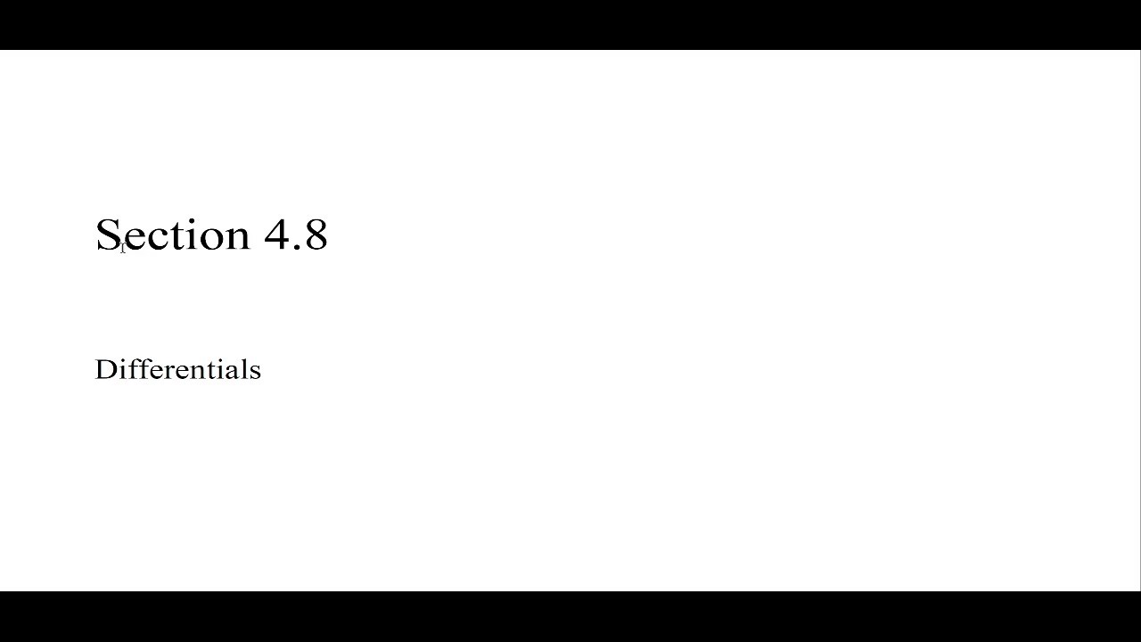 4.8 Differentials - YouTube