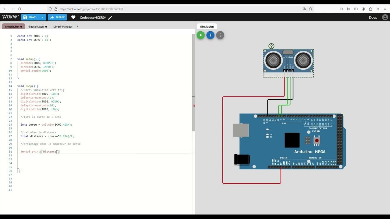 Apprenez à Utiliser le Capteur Ultrason HC-SR04 avec Arduino + Simulation Wokwi - YouTube