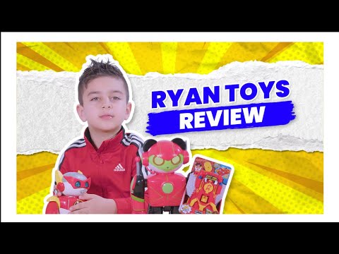 Unboxing Ryan's World Toy Haul Giant Boss Combo Panda, Ryan Robot & Red ...