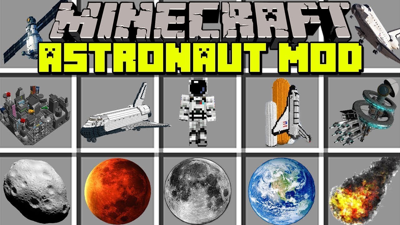 Minecraft ASTRONAUT MOD! | FLY TO SPACE WITH A ROCKET TO EXPLORE ...