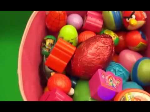 NEW Huge 101 Surprise Egg Opening Kinder Surprise Elmo Disney Pixar ...