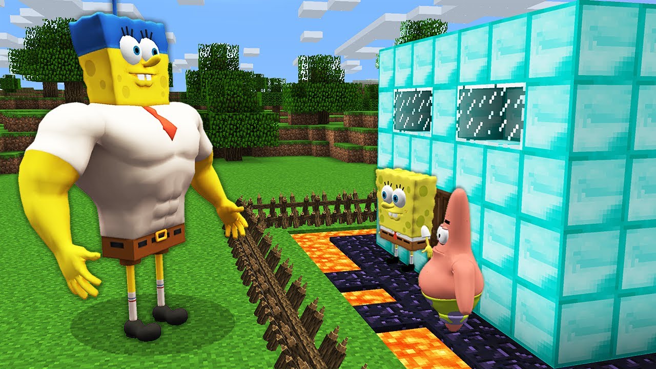 SUPER SPONGEBOB vs PATRICK SECURITY HOUSE! HOUSE DEFENCE Challenge in ...