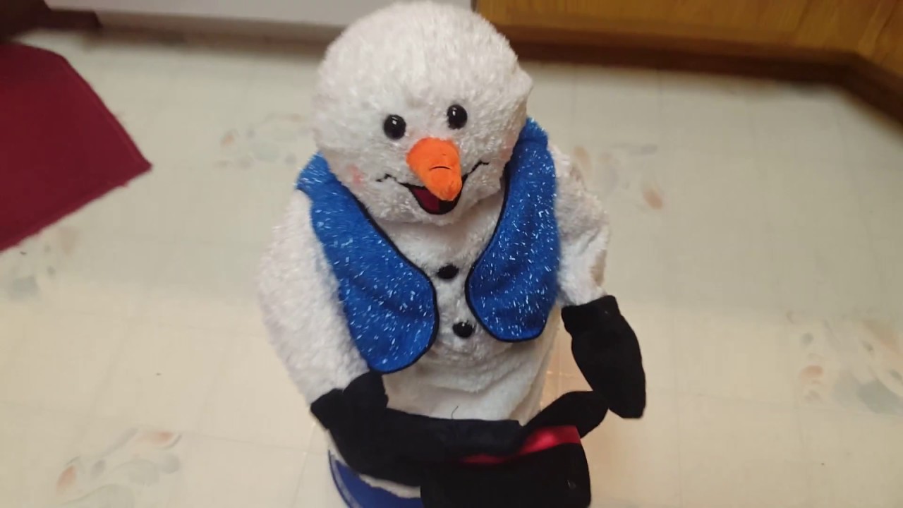 gemmy animamated snowflake spinning snowman (blue vest) - YouTube