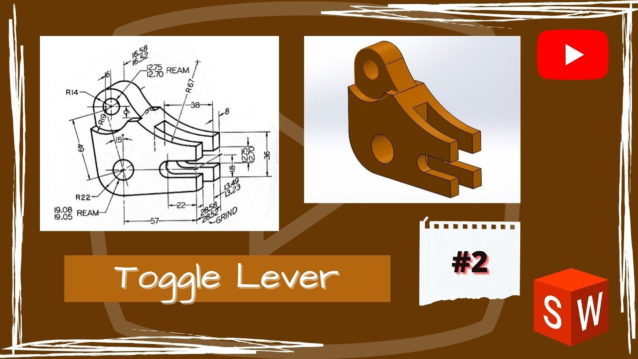 Solidworks Cad Practice | Toggle Lever | #2 | @Solidworks Creator - YouTube