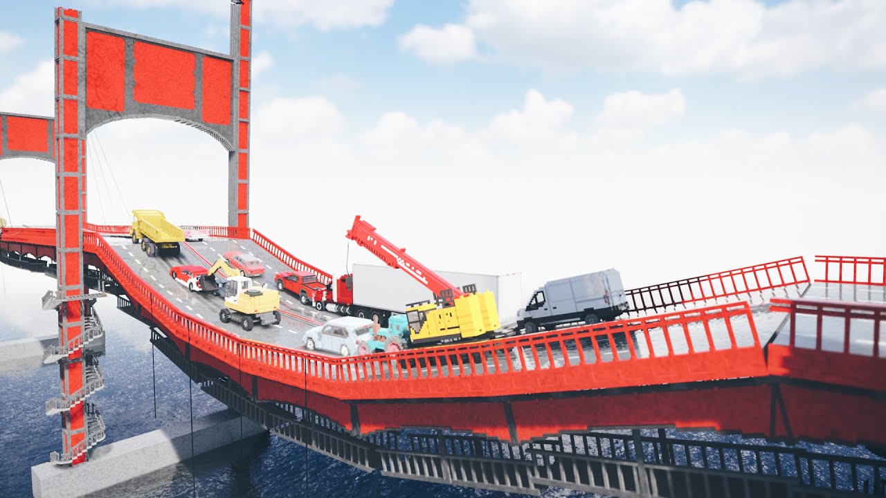 Collapsing Bridge with Traffic | Teardown - YouTube