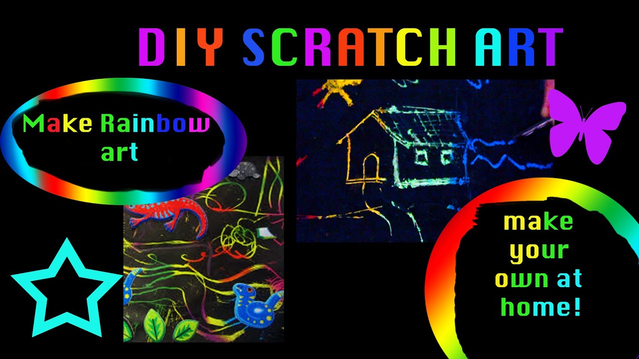 DIY Scratch Art | Kids Crafts | Rainbow Art with Oil pastels| Tiny Pix ...
