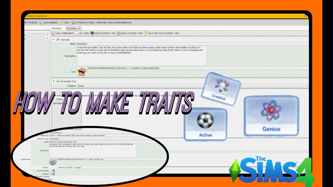 HOW TO MAKE TRAITS IN THE SIMS 4|TUTORIAL|SIMS 4|BI$H WHAT WE CREATING ...