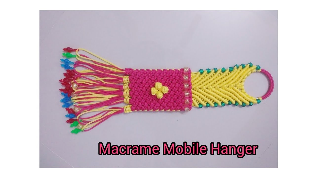 Simple Macrame Mobile Holder | Easy Macrame Mobile Hanger - YouTube