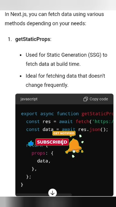Implement getStaticProps - prerendring and data fetching - next js ... Implement getStaticProps - prerendring and data fetching - next js ...
