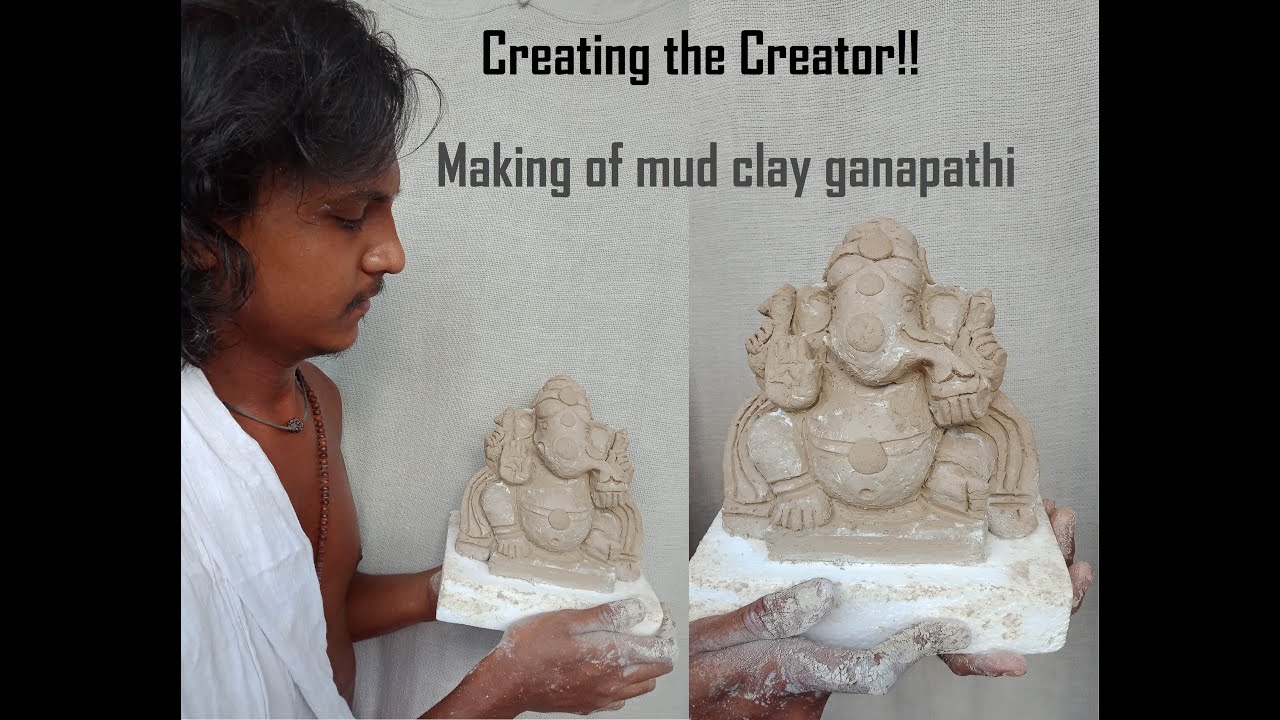Simplest making of lord ganesha | mud clay | pillaiyar | vinayakar ...