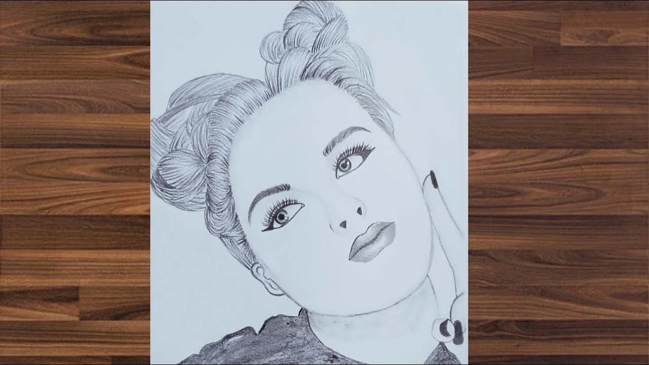 How to draw a beautiful girl with double bun|| How to draw a girl step ...