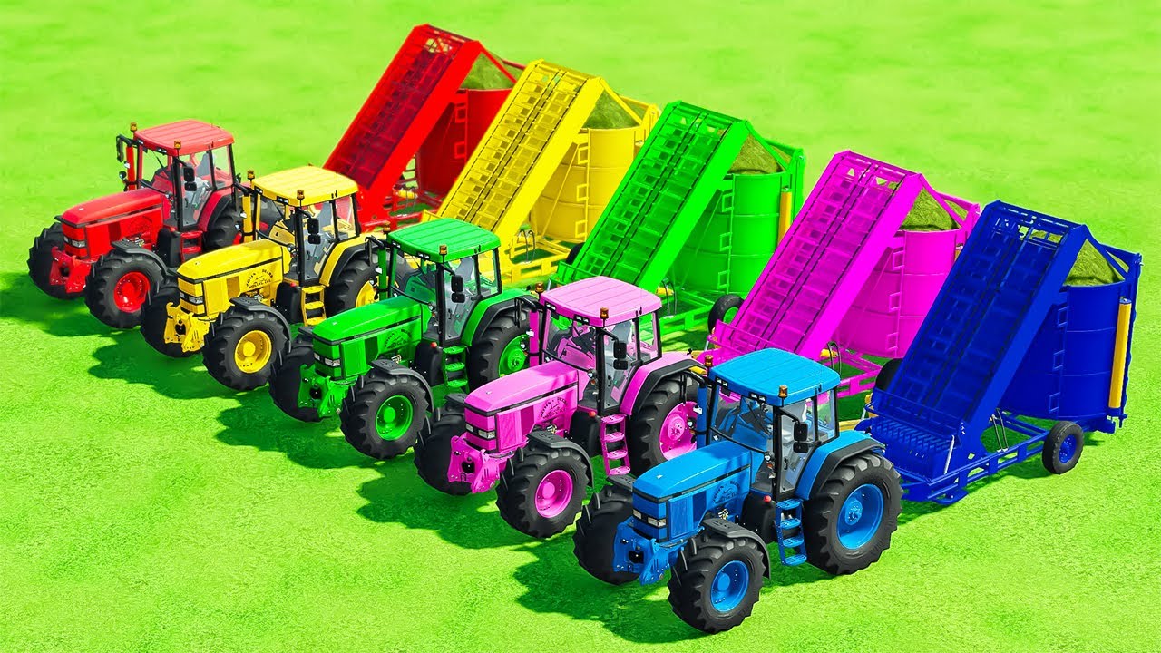 Tractors Of Colors - LOAD and TRANSPORT GRASS WITH TRACTORS JOHN DEERE ...