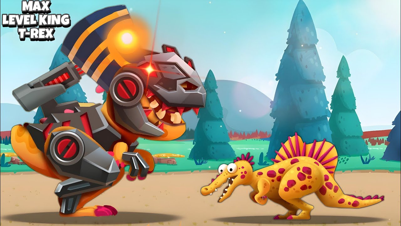 KING T-REX MAX LEVEL UPGRADE DINO BASH 2 TRAVEL THRU TIME GAMEPLAY ...