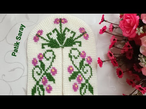 💐Minik çiçekli çok güzel tunus işi patik yapımı💐 PART/1