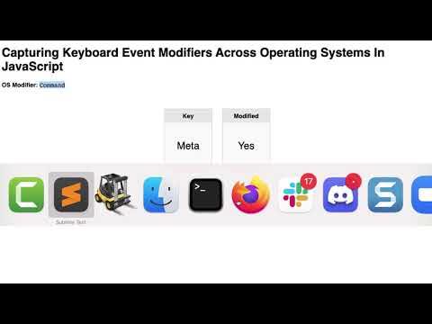 Capturing Keyboard Event Modifiers Across Operating Systems In JavaScript - YouTube