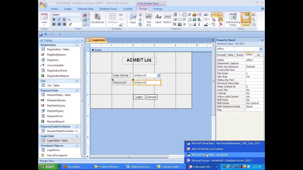 18) Microsoft Access & VBA Bangla Tutorial | How to Create Module and Login Form - Part 1 ...