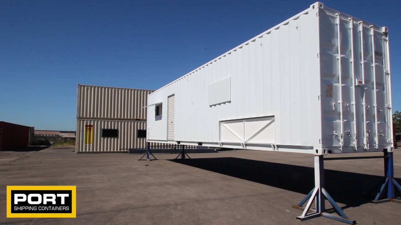 Hydraulic Stairs built into Shipping Container Workshop - Port Shipping ...