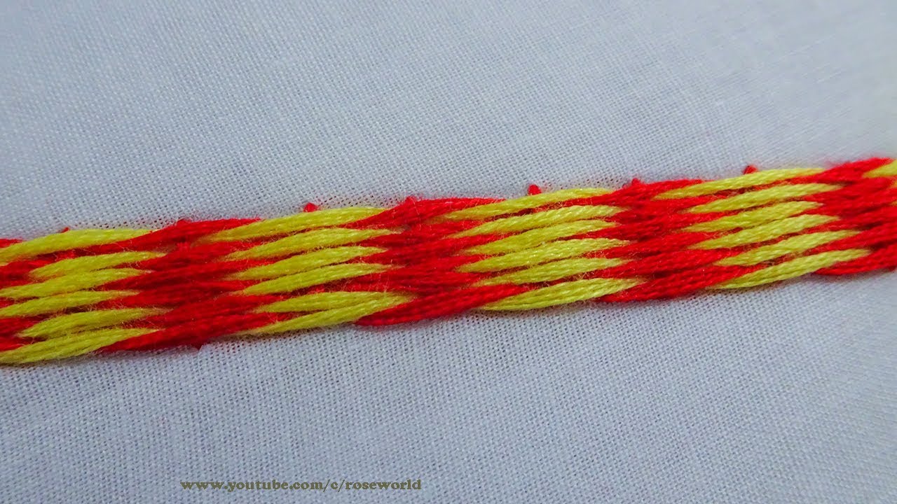 Basic Hand Embroidery part - 69 | Decorative Weaving Stitches - YouTube
