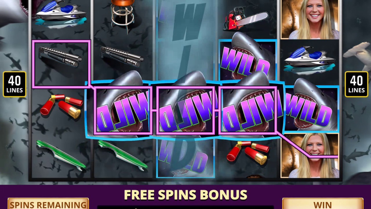 SHARKNADO Video Slot Game with a SHARKNADO WILDS FREE SPIN BONUS - YouTube