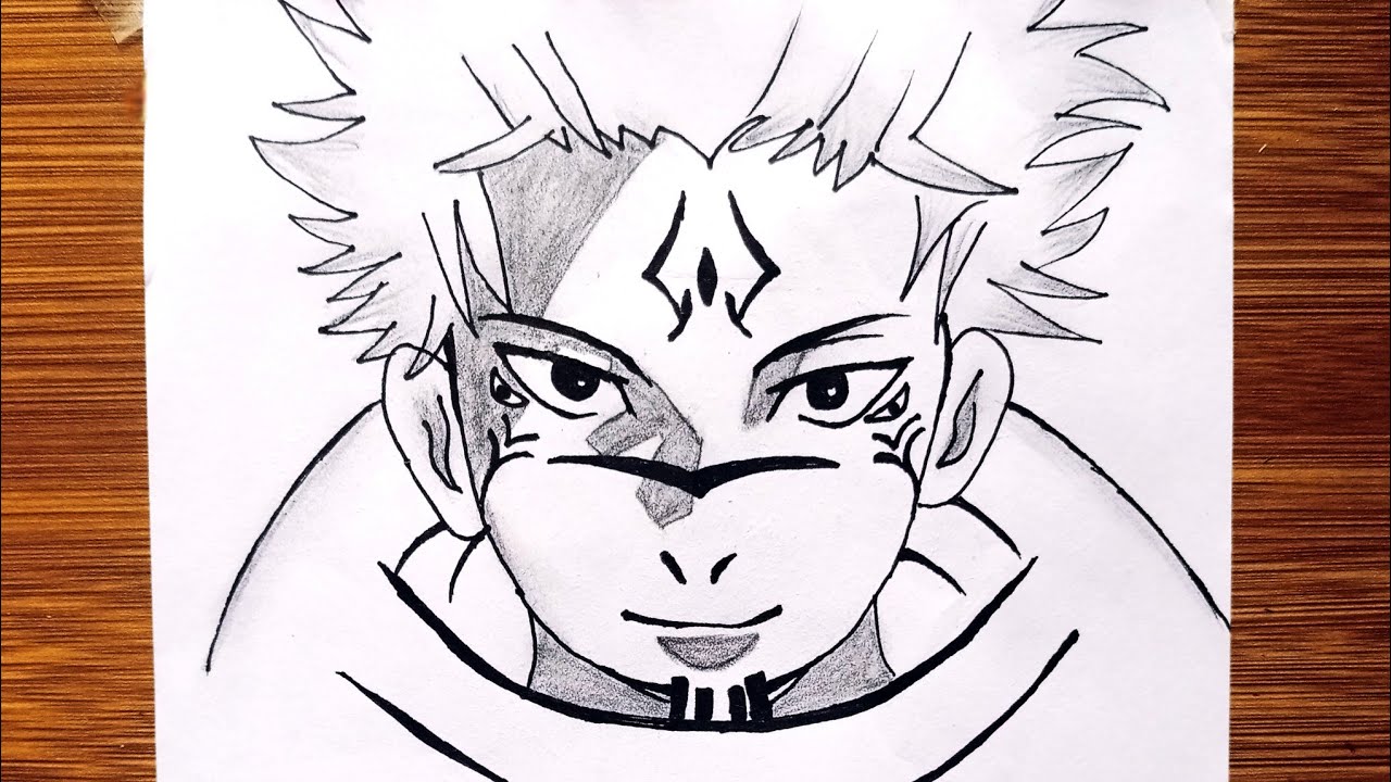How to draw Sukuna from jujutsu kaisen | Sakuna sketch step by step ...