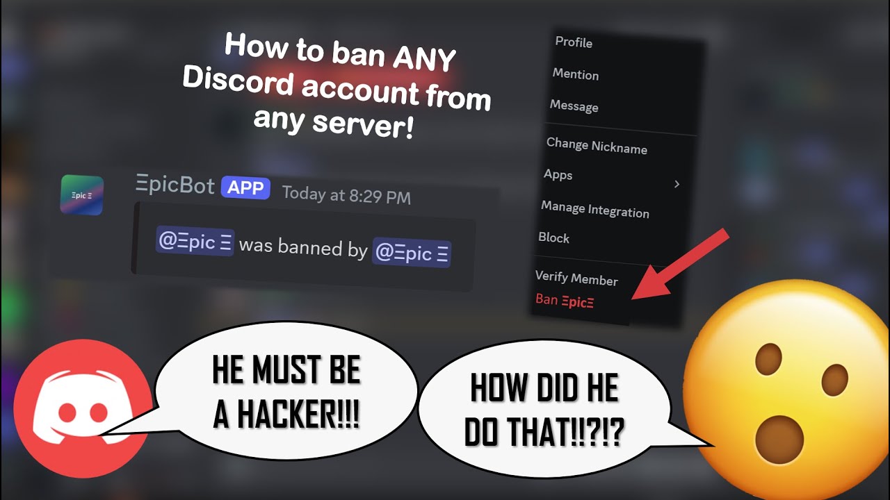 How to BAN ANY USER from ANY SERVER on Discord and how to stop it - YouTube