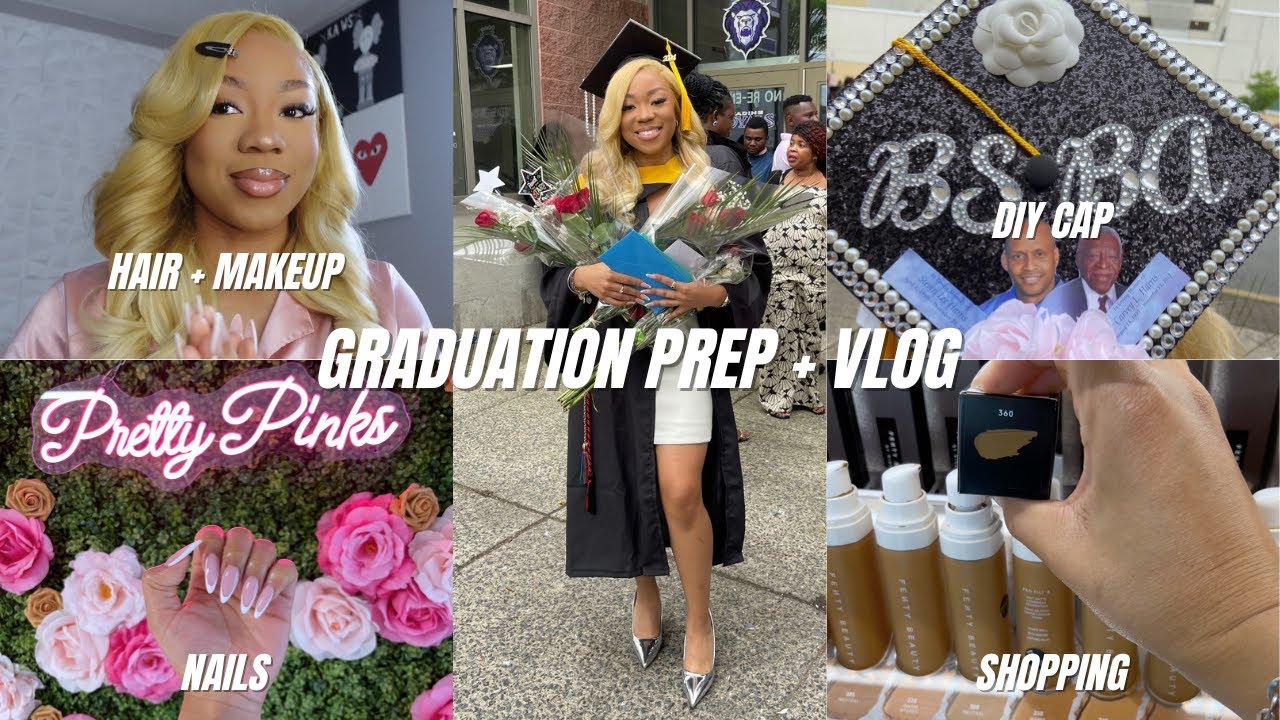 GRADUATION PREP & VLOG | GRWM TO GRADUATE COLLEGE (shopping, come to my ...