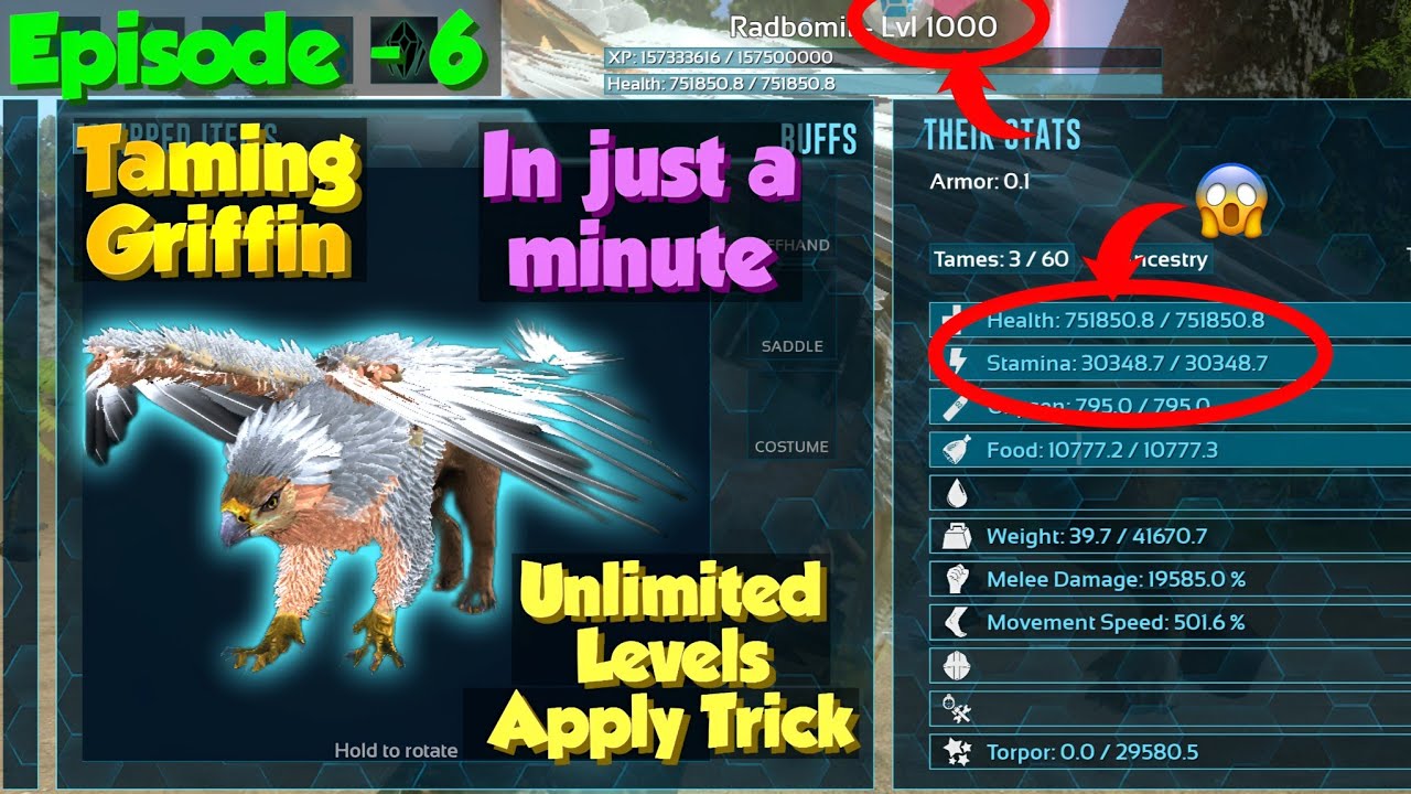 Ark mobile: Taming Griffin using GG🔥 | How to make Mod Gmail save data ...