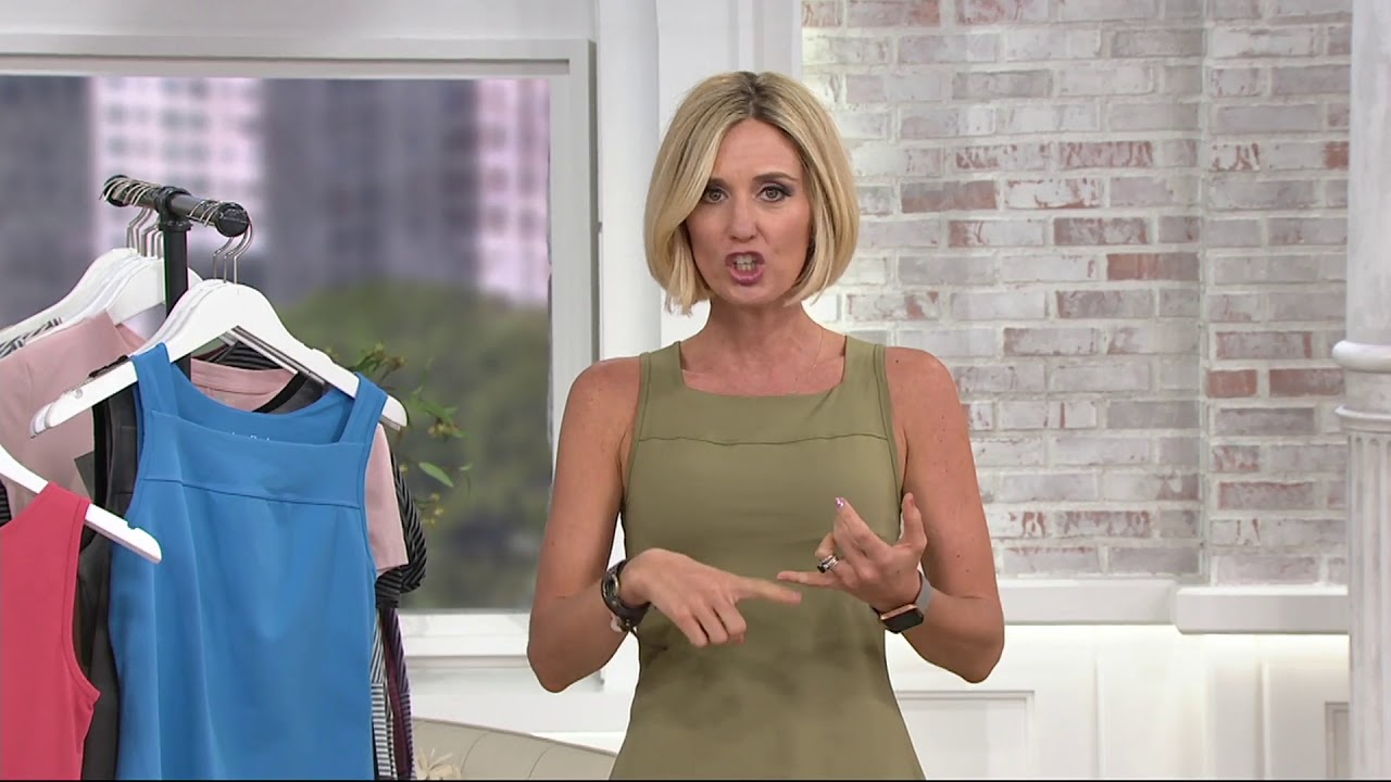 AnyBody Move Stretch Jersey Tank Top with Shelf Bra on QVC - YouTube