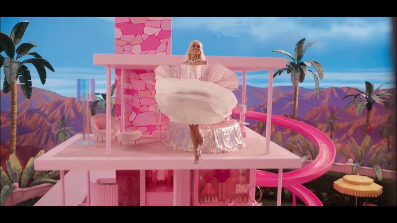 Margot Robbie sliding and floating down - Barbie (2023) - YouTube