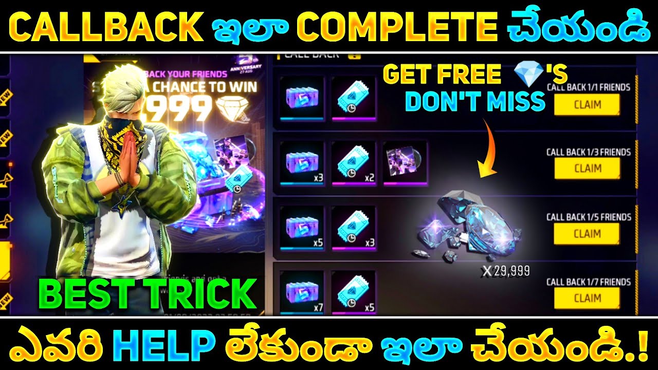 How To Complete Call Back Event In Free Fire In Telugu | Call Back ...