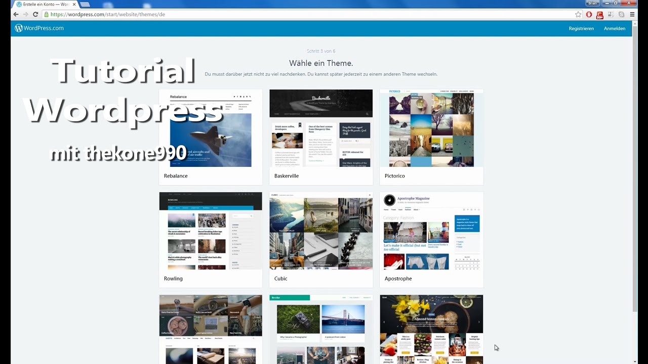 Tutorial Wordpress - Blog/Seite in wenigen Schritten erstellen - YouTube