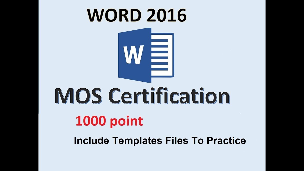MOS Word 2016 - Project 1 - 1000 point - YouTube