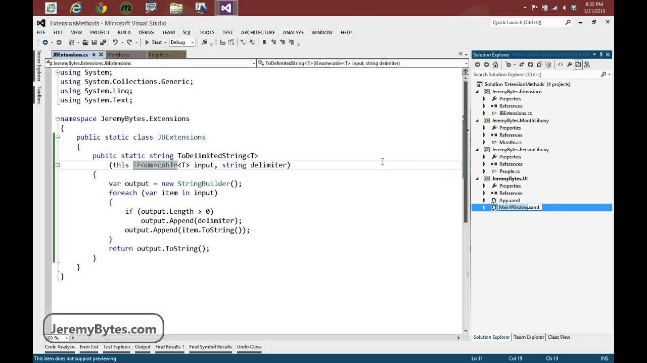 JeremyBytes - Extension Methods in C# - YouTube