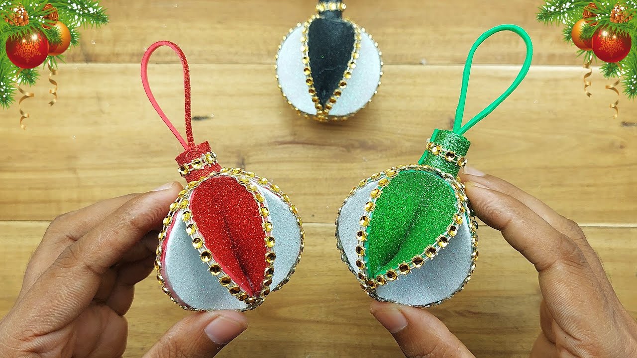 Glitter Foam Sheets Crafts 🎄🎄 DIY Glitter Foam Ornaments Making For ...