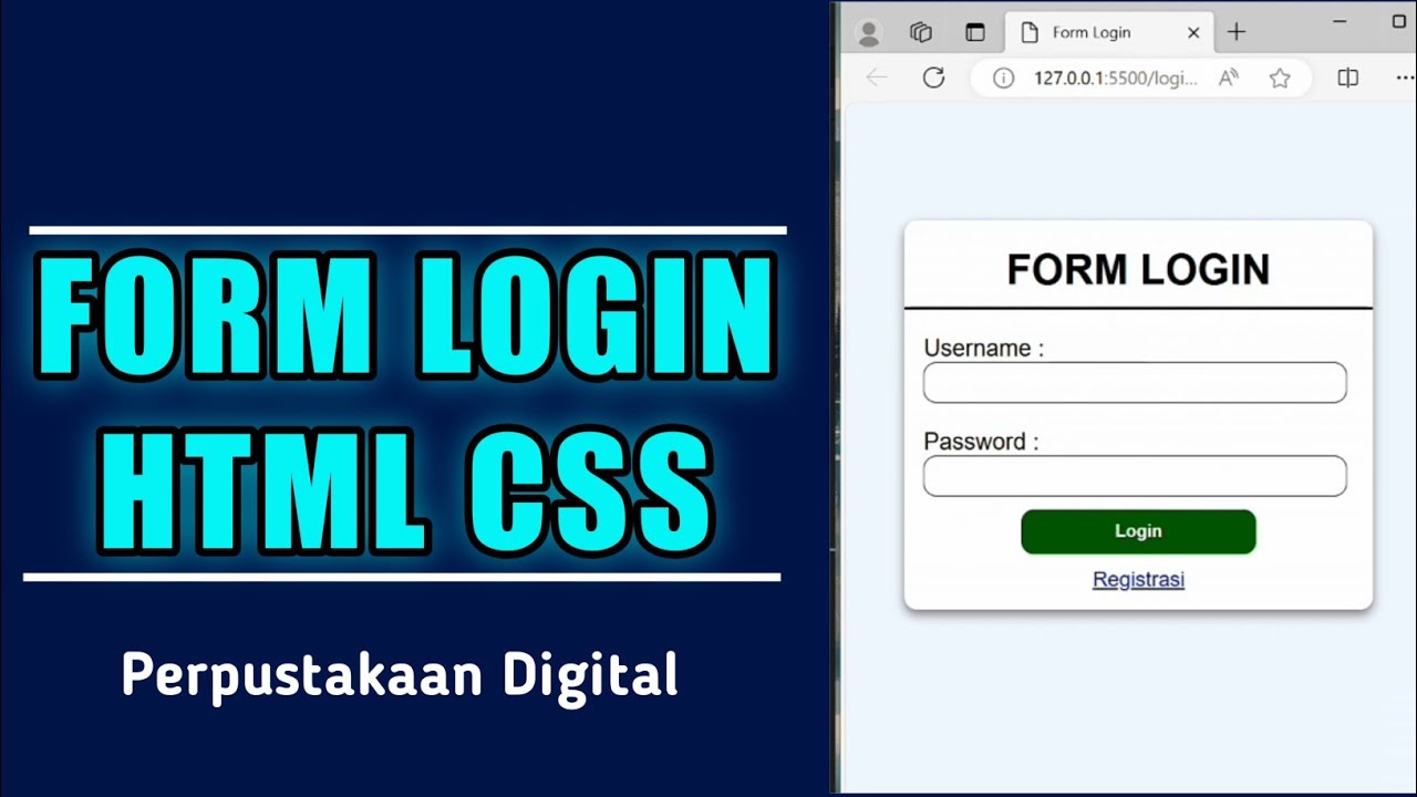 Form Login Responsive | Front End Library Digital HTML CSS - YouTube
