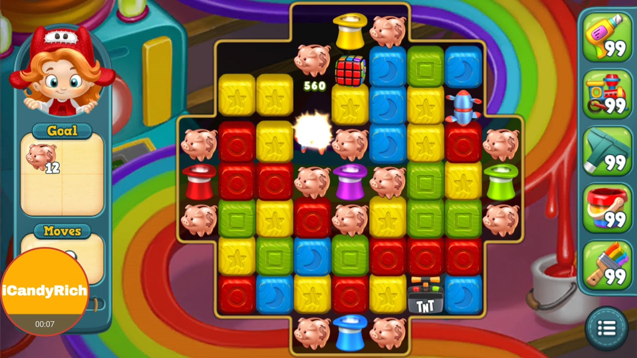 Toy Blast Level 141 Game Puzzle Boosters Gameplay - YouTube