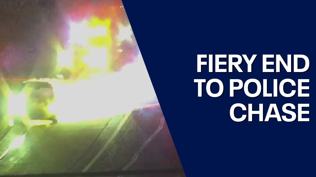 Police chase ends with car on fire in Mesa - YouTube