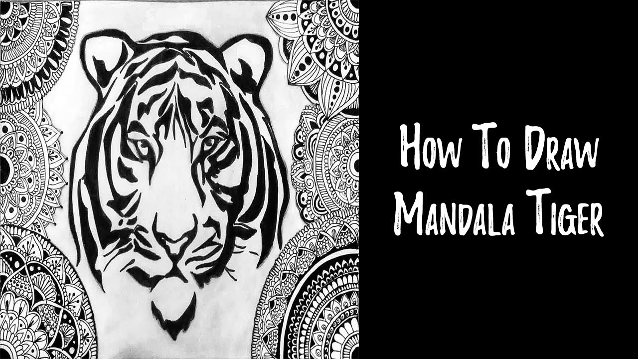 How to draw A mandala tiger 🐯 | Doodle by Vineeta - YouTube