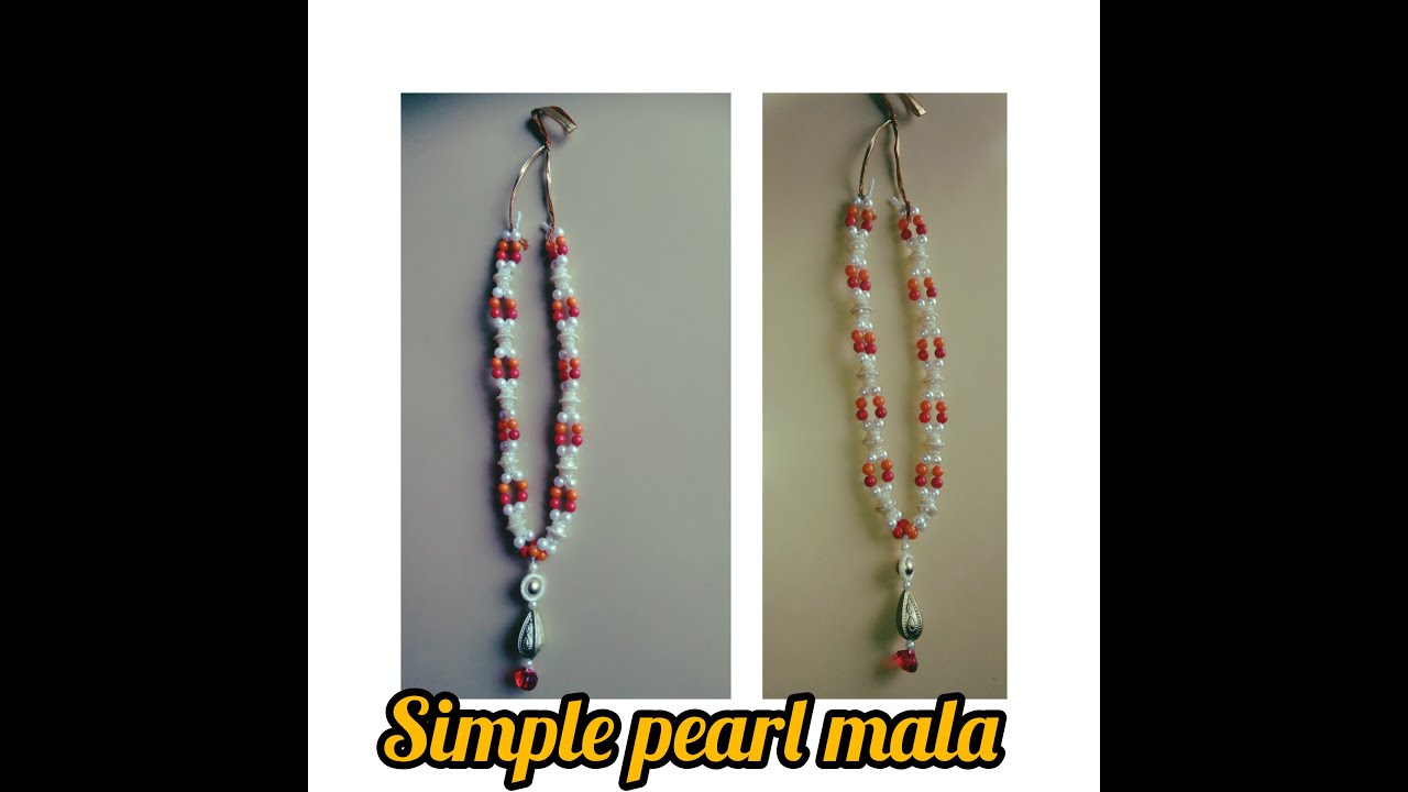 How to make Handmade Simple Pearl Mala || Latest Moti Mala Designs ...