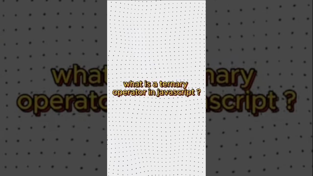 Ternary Operator In Javascript Explained Coding Javascript 3383