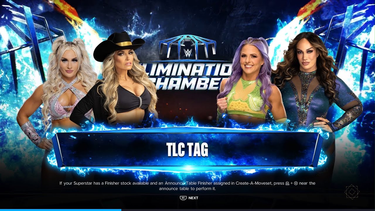 TLC Tag Match Tiffany Stratton & Trish Stratus VS Candice LeRae & Nia ...