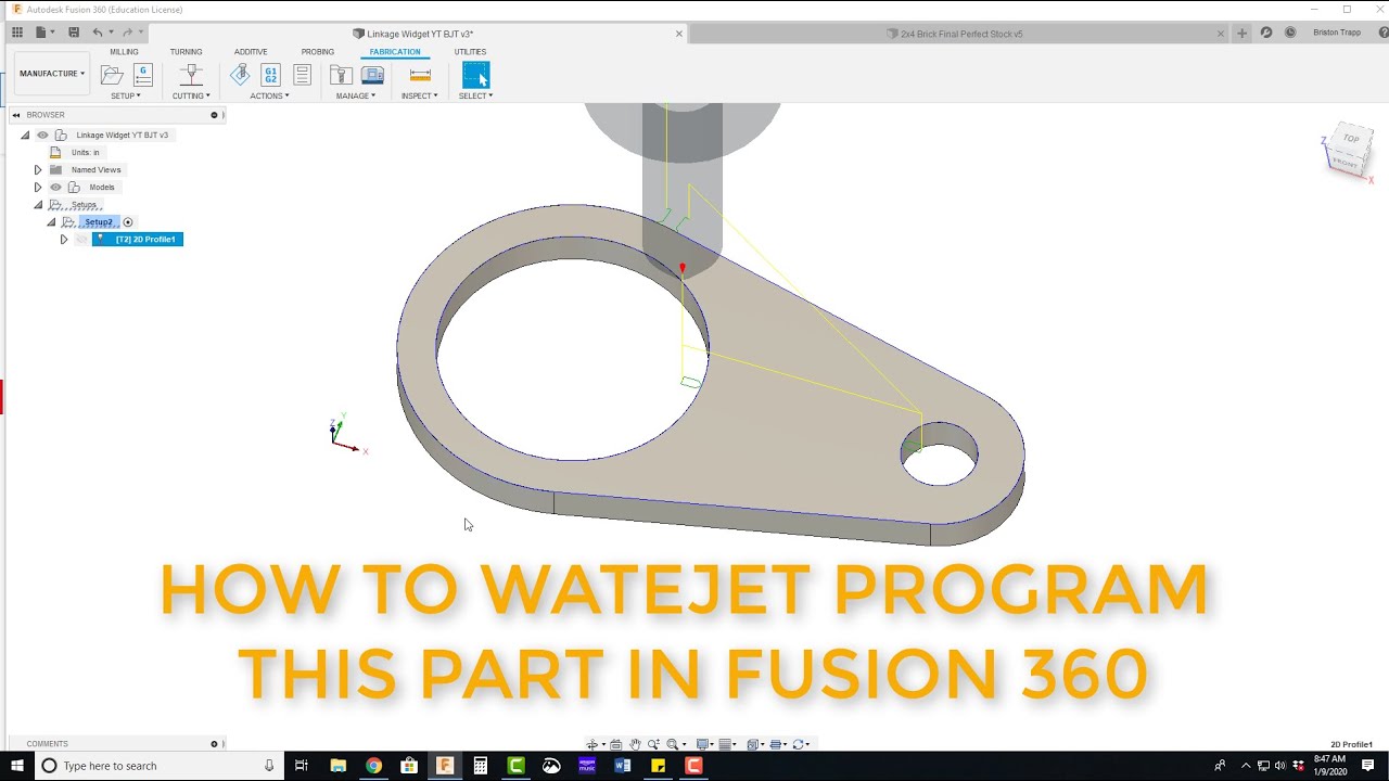 Waterjet Programming the Linkage Widget in Fusion - YouTube