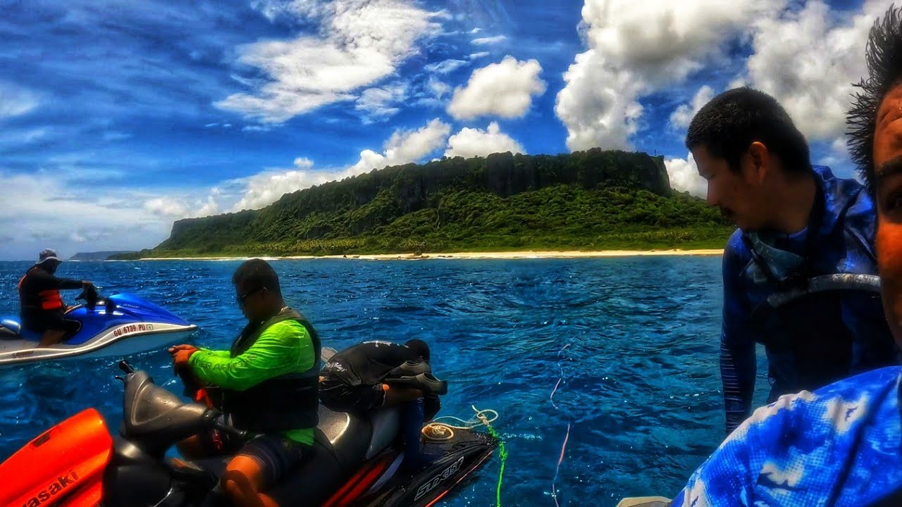 671 Guam Jetski Spearfishing 1st Episode Trying New Spots Retidian ...