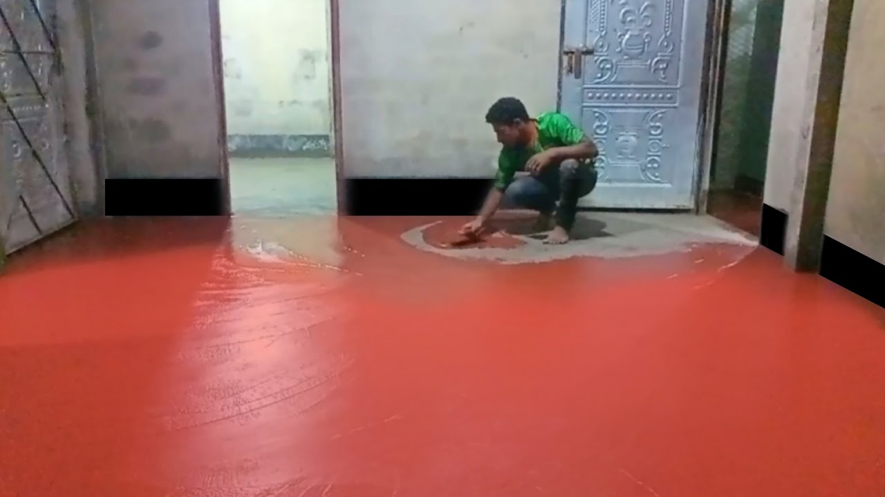 Traditional Red Oxide Flooring Method | How To Do Red Oxide Floor - YouTube