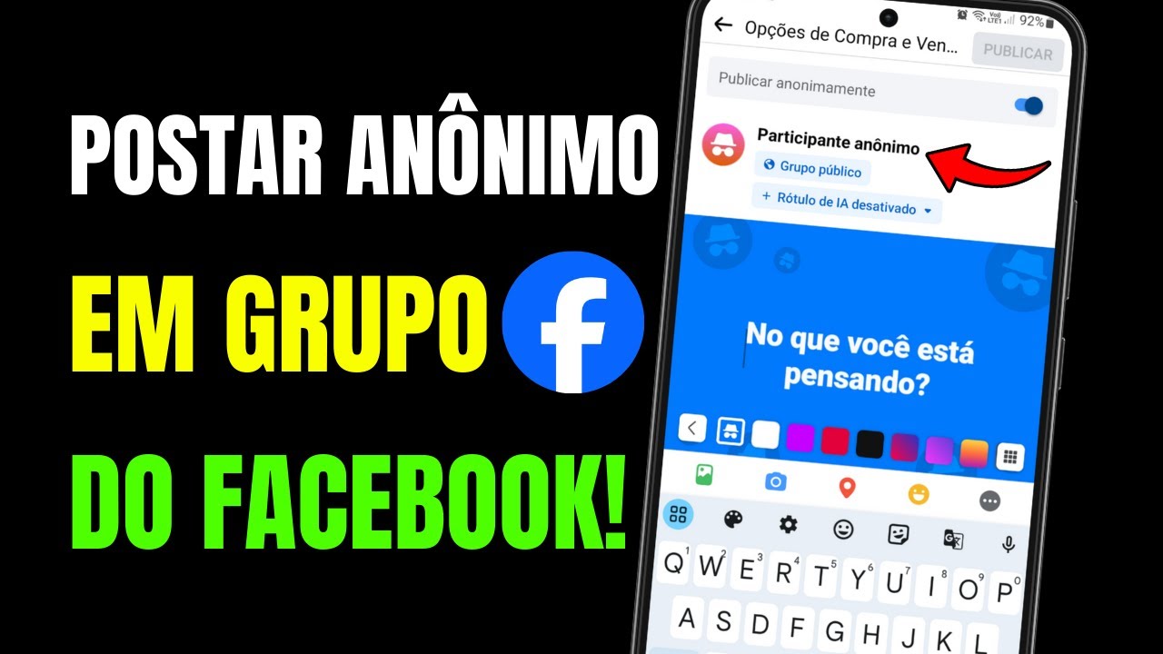 COMO POSTAR ANÔNIMO EM GRUPO DO FACEBOOK - YouTube