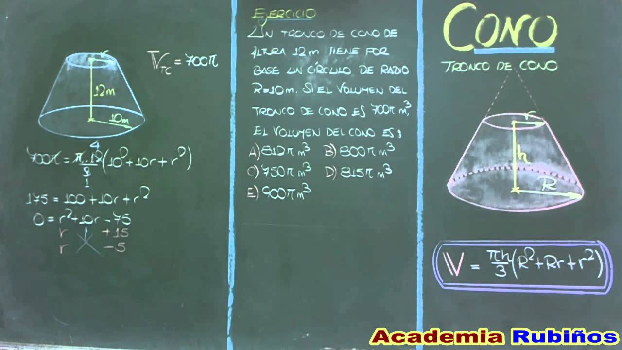 TRONCO DE CONO EJERCICIO RESUELTO - YouTube